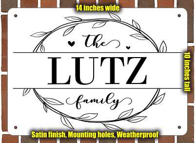Lutz Family Decorative Metal Door or Wall Plaque (Style 1) | eBay
