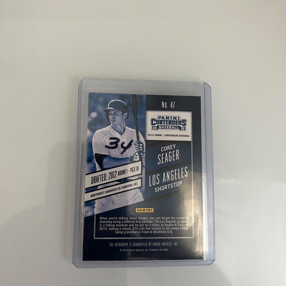 2015 Corey Seager Prospect Ticket Rookie Auto Dodgers WS MVP🔥Texas ...