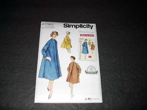 Simplicity Pattern 9847 Misses' Authentic 1950s Coat in Three Lengths ...