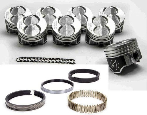 Ford 351W/5.8L Speed Pro Hypereutectic Flat Top Pistons Cast Rings +030 ...