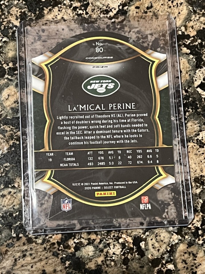 2020 Select White Prizm Die-Cut RC Lamical Perine Concourse #80 Jets | eBay
