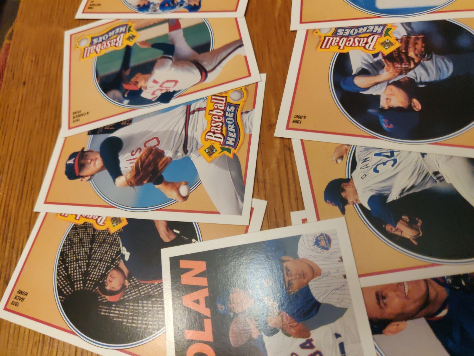 Nolan Ryan 1991 Upper Deck Baseball Heroes Insert Set #10-18 (No Header ...