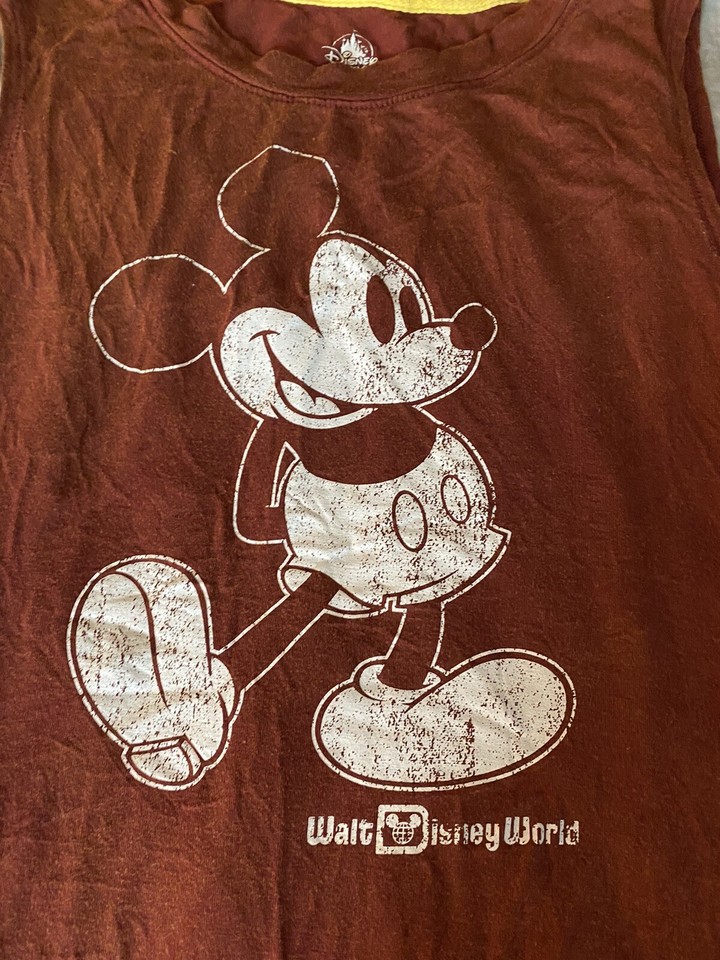 Fun Women's Small Disney's Mickey Mouse Burgundy Sleeveless Tank Style ...