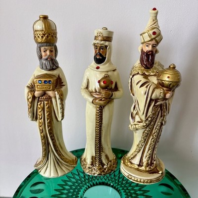 Vintage Wise Men 3 Kings Magi Paper Mache Nativity Figurines - Japan 10 ...