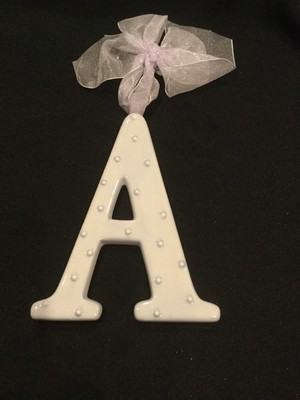 AMSCAN Ceramic Baby Wall Letter A Light Blue/Lavander Different Designs ...