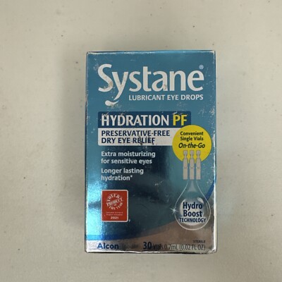 A Systane Lubricant Eye Drops. Hydration PF, Dry Eye Relief. 30 Vials ...