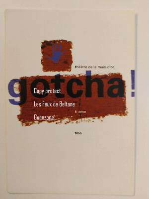 GOTCHA BARRIE KEEFE THEATRE DE LA MAIN D'OR flyer | eBay