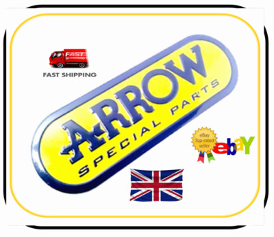 ARROW MOTORCYCLE EXHAUST STICKER HEAT PROOF RESISTANT ALUMINIUM 135MM ...