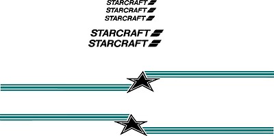 7 pc STARCRAFT & Stripe Camper RV Vinyl Decal Sticker Graphics Stickers ...