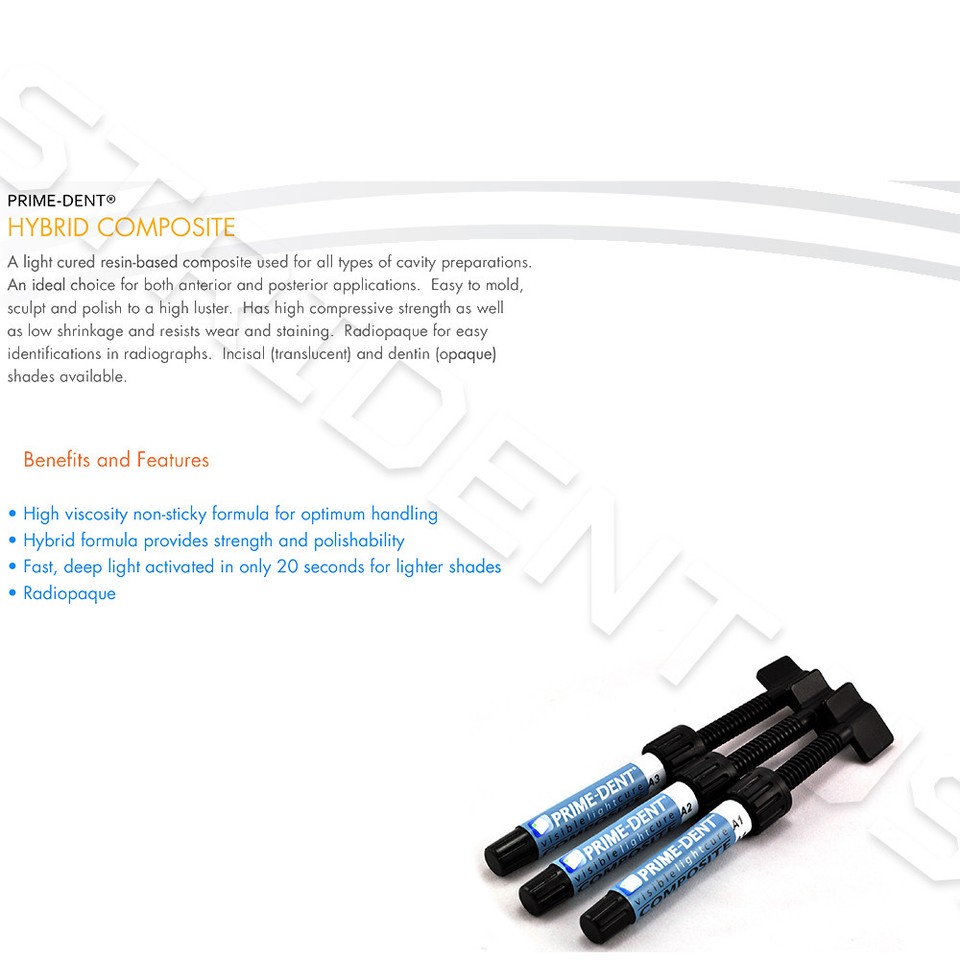 Prime Dent Light Cure Hybrid Composite Dental Resin OPAQUE - 4.5 g ...