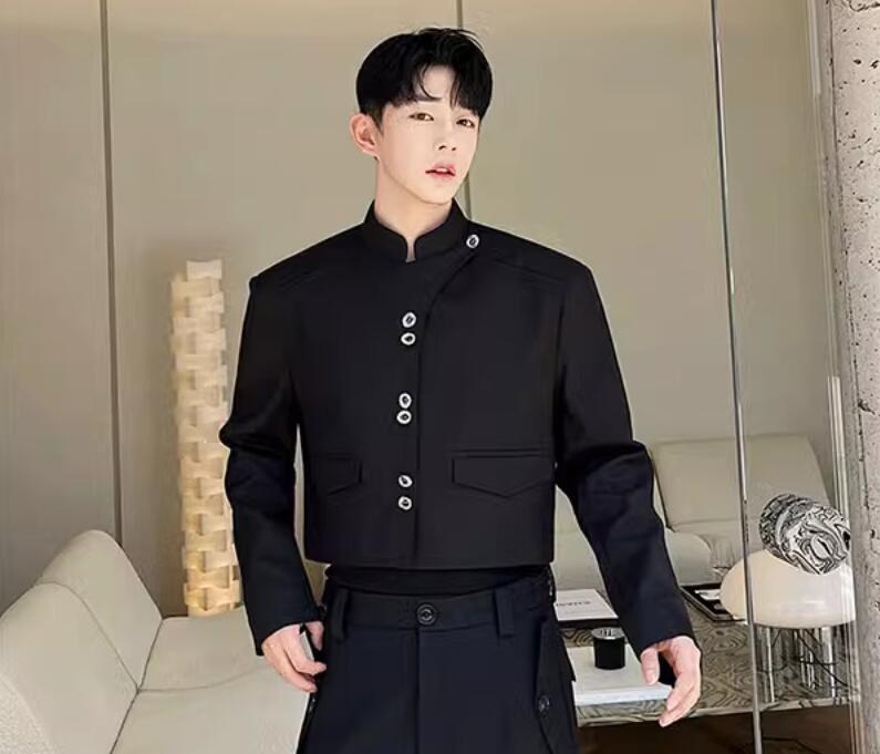 Men's Autumn New Fashion Stand Collar Long Sleeve Loose Men's Autumn New Fashion Stand Collar Long Sleeve Loose