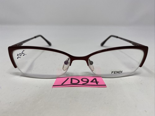 Fendi Italy F995 538 55-16-135 Burgundy Metal Half Rim Eyeglasses Frame ...