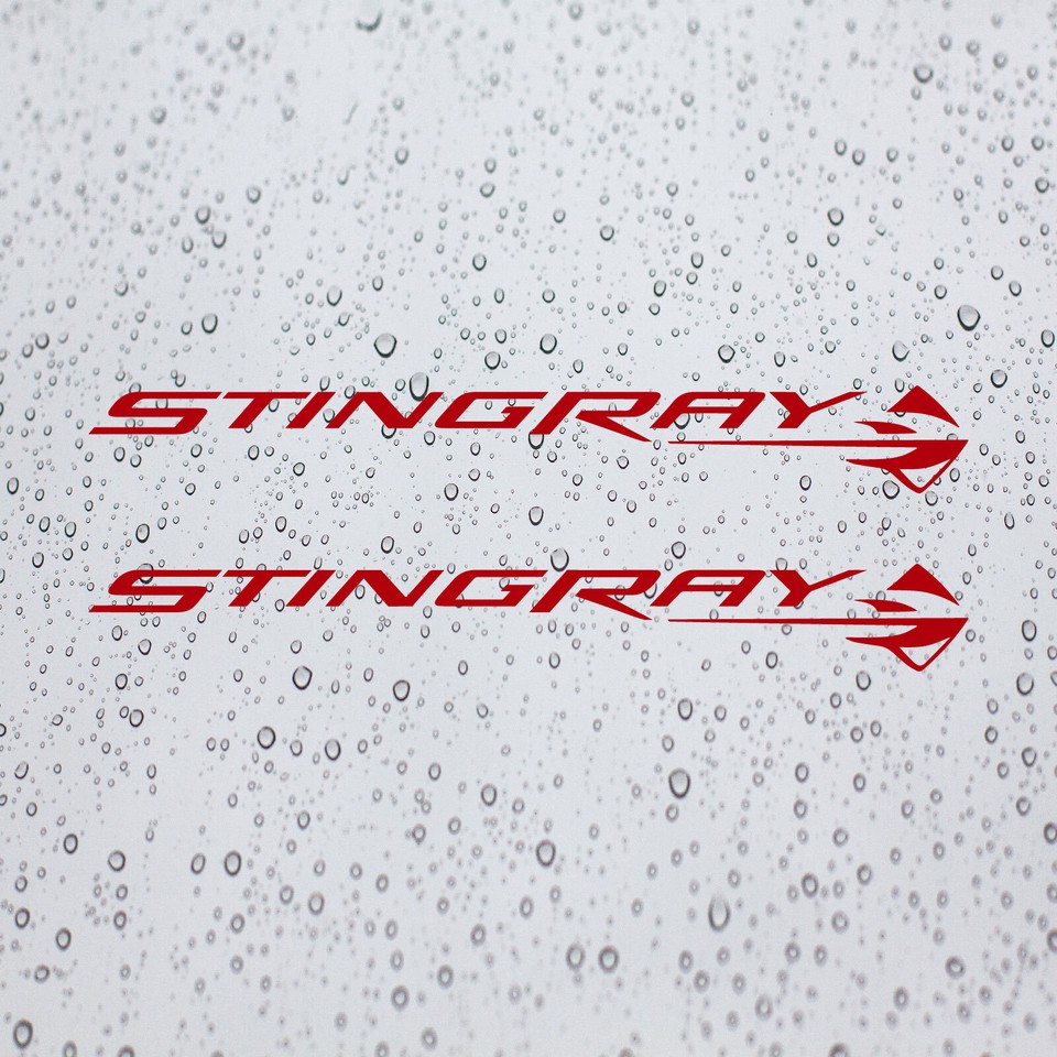 Pair Stingray Emblem Lettering Vinyl Decal Sticker for Corvette Cars | eBay
