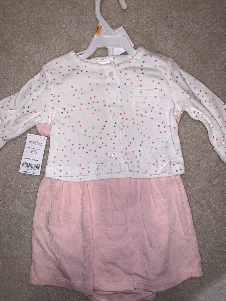 Carters Baby Girls Outfit Pants 2 Set Piece White Pink 12 Month Bunny ...