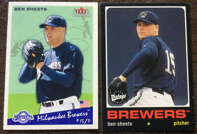 Ben Sheets 2002 Upper Deck Vintage #146 & Fleer Tradition #412 Baseball ...