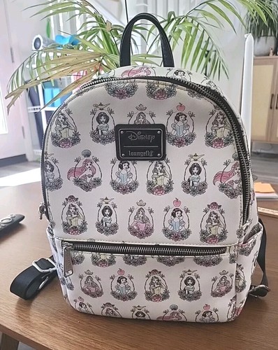 Disney Loungefly Princess Portraits Print Mini Backpack See Pics | eBay