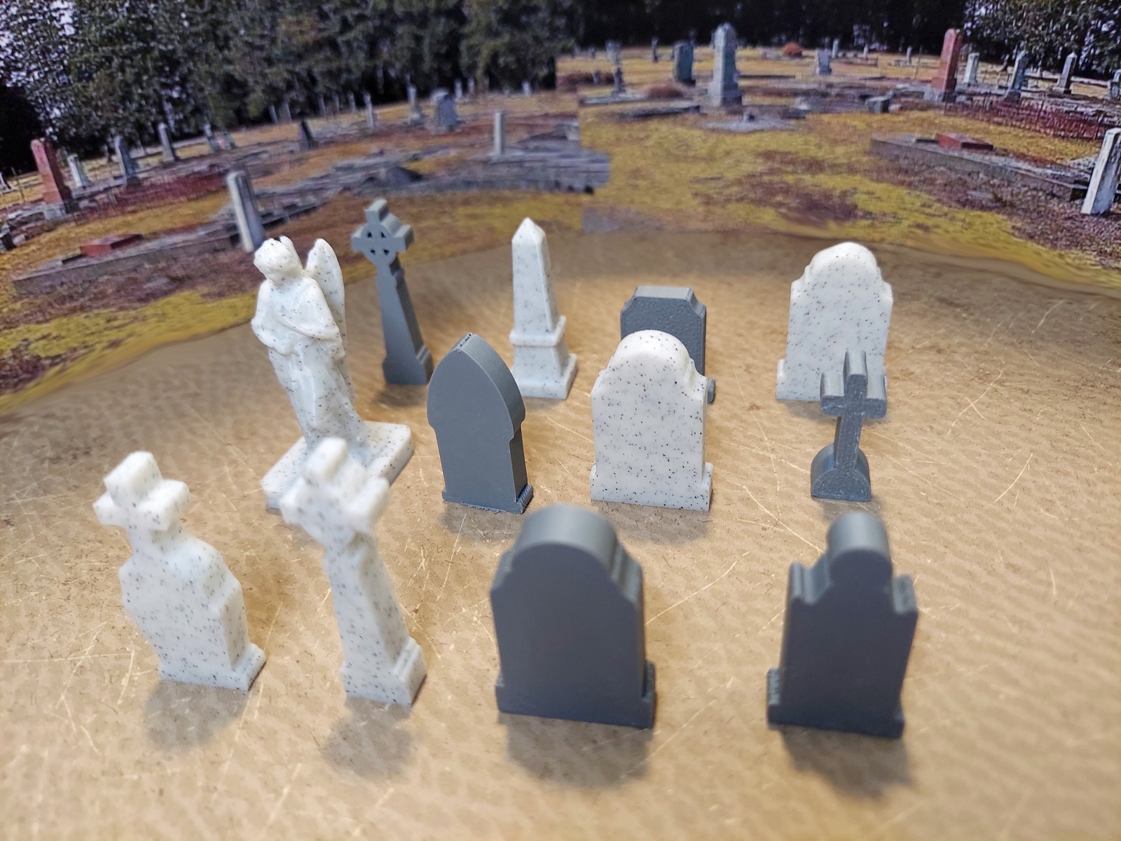 1:24 (Half Scale) Set comes with 12 Tombstones, headstones for cemetery ...