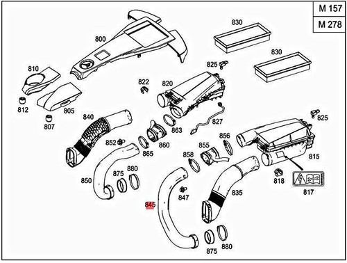 Genuine MERCEDES X222 A217 C216 C217 C218 C292 R231 Clean air line ...