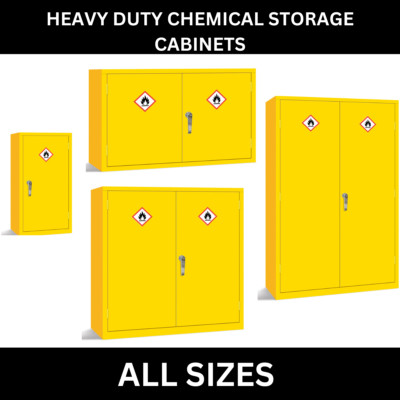 COSHH Chemical Storage Cabinets | 8 Sizes | Yellow Hazardous Material ...
