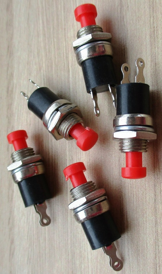 2K100 - 5 x Red Push to Make Switches Ideal Model Railway Point Motors ...