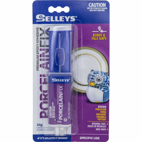 Selleys Porcelain Fix 30g High Strength Two-part Epoxy Adhesive Filler ...
