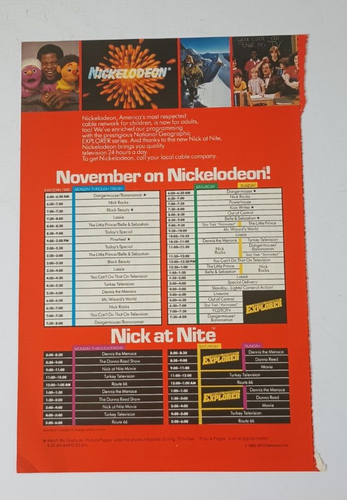 Vintage Paper Magazine Advertisement Print Ad November on Nickelodeon ...