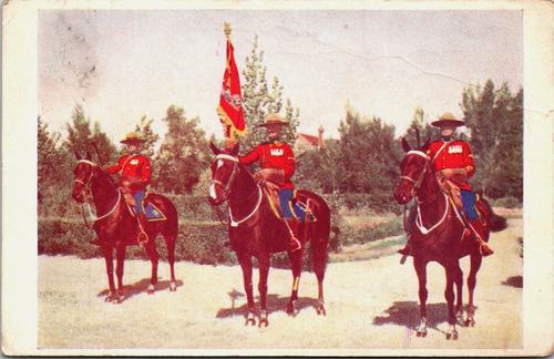 RCMP Guidon and Escort Ceremony Apr 13 1935, Regina Sask Canada, WB ...