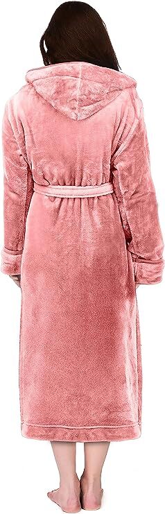 Women Fleece Hooded Bathrobe - Plush Long Robe in Lot NY Threads | eBay