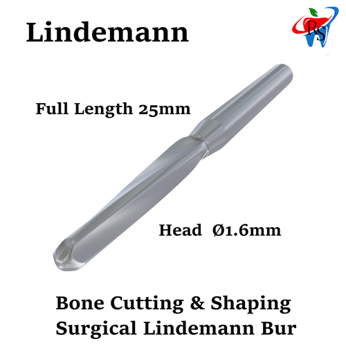 1x RS Dental Surgical Bone Carbide Cutter Lindemann Bur Drill Plain Ø1 ...