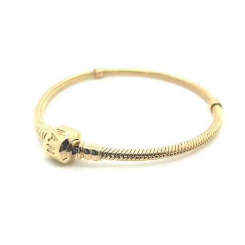 Genuine Pandora 14ct 14K Yellow Gold Moments Bracelet 20cm 550702-20 ...