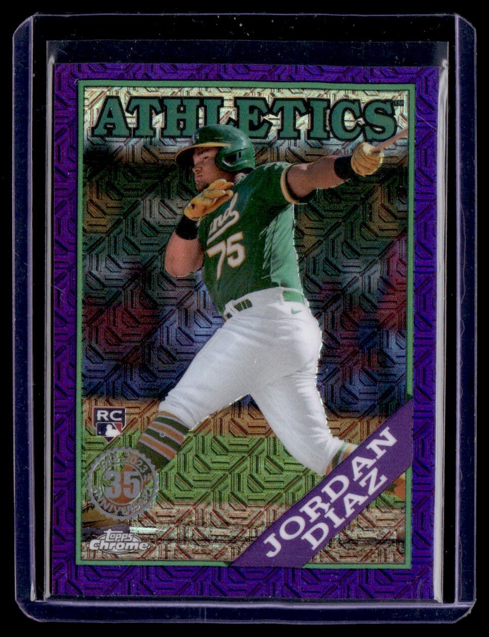 2023 Topps Mojo Purple Refractor Jordan Díaz RC 52/75 Oakland Athletics ...