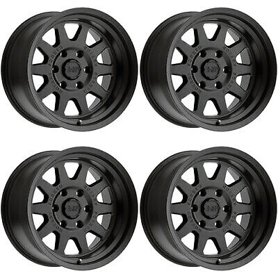(Set-4) Black Rhino Stadium 17x8.5 6x5.5" +0mm Matte Black Wheels Rims ...