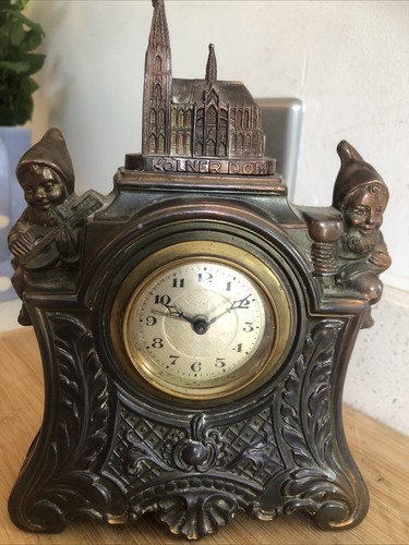 Vintage German KOLNER DOM Copper Metal Alarm Clock Musical Cologne ...