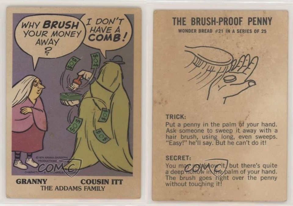 1974 Hanna-Barbera Magic Tricks The Addams Family Granny Cousin ITT #21 ...