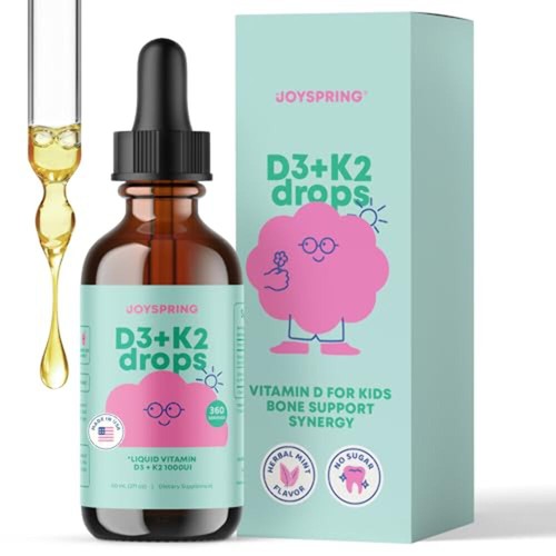 JoySpring Vitamin D3 Kids Drops with K2 – Liquid Vitamin D for Calcium ...