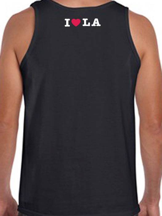New Mens Printed "I LOVE LA" CALIFORNIA CALI LOS ANGELES FUNNY MMA TANK ...