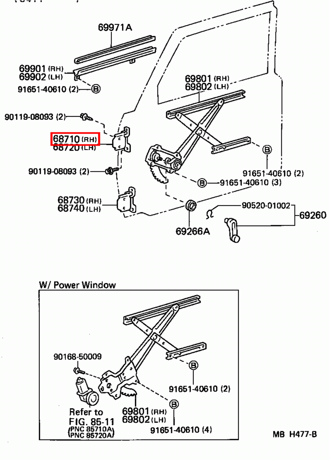 Genuine Hilux YN63 YN62 YN60 YN58 YN57 YN56 YN55 Upper RH Right Front ...