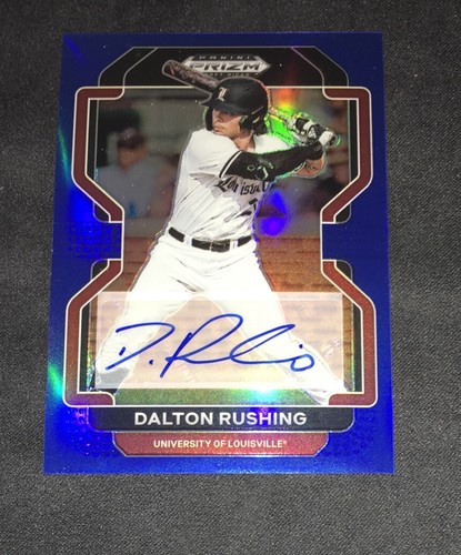 2022 Dalton Rushing Panini Blue Prizm Draft Picks Autographed 46/99 # ...