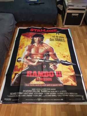 Affiche cinema 120x160,RAMBO 2,STALLONE | eBay