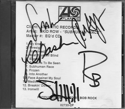 SKID ROW - RARO CD PROMO CON AUTOGRAFO " SUBHUMAN RACE " | eBay