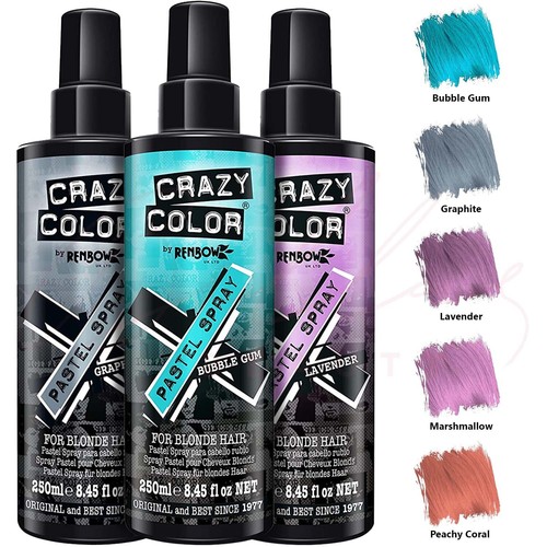 CRAZY COLOR Temporary Pastel Hair Spray for Blonde Hair 250ml *CHOOSE ...