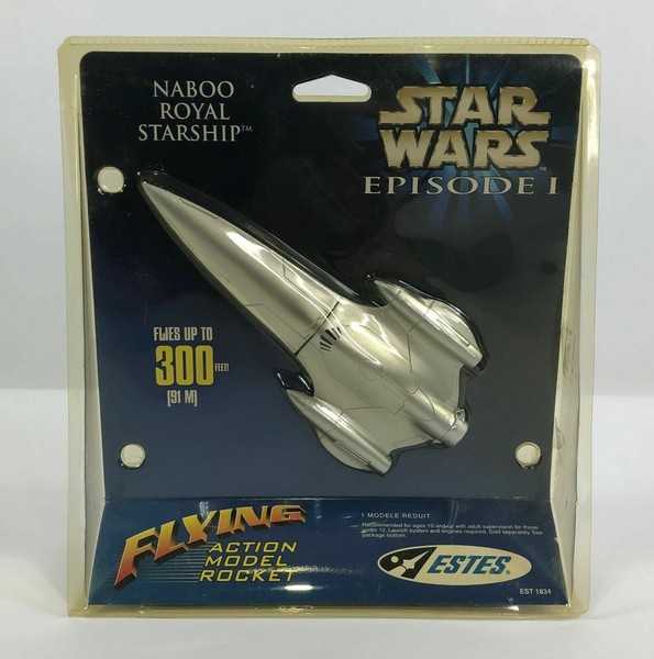 1999 Estes Star Wars Episode 1 Naboo Royal Starship Flying Action Model ...