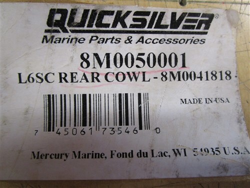 MERCURY QUICKSILVER 250 VERADO REAR COWL 8M0050001 MARINE BOAT | eBay