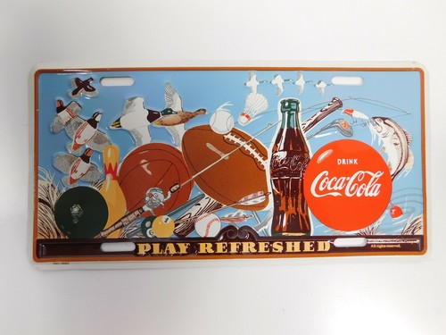 Drink Coca Cola Play Refreshed Coke Metal License Plate 1994 Sports ...