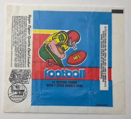1979 Topps Football Empty Wax Pack Wrapper Super Sports Card Locker ...