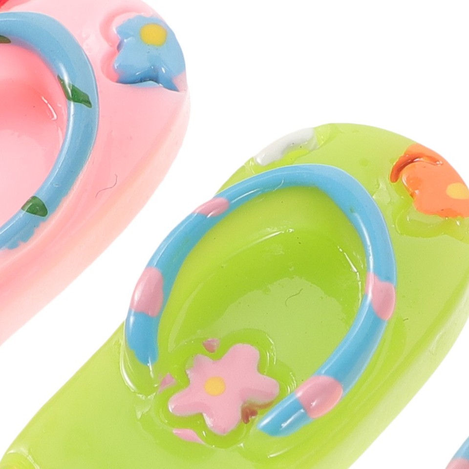 12Pcs Miniature Slipper Models Mini Cartoon Ornaments Hawaiian Sandals ...