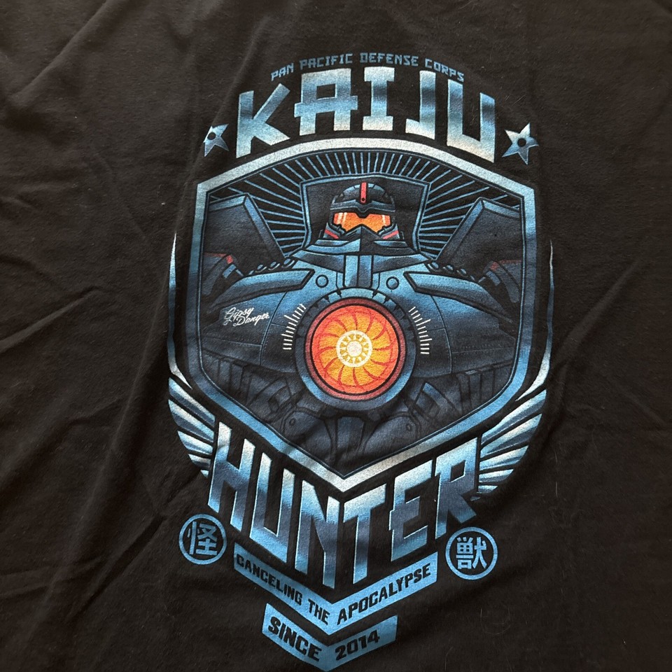 Men’s Pacific Rim “Kaiju Hunter” T Shirt XL -Tee Fury Black Movie Promo ...