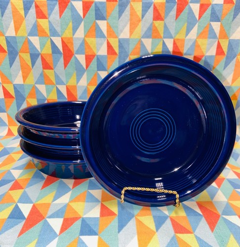 FIESTA 4 NEW Cobalt Blue retired 7” medium BOWLS 19 oz Fiestaware FREE ...