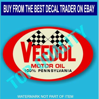 VINTAGE VEEDOL MOTOR OIL Decal Sticker Vintage Retro Man Cave Hot Rod ...
