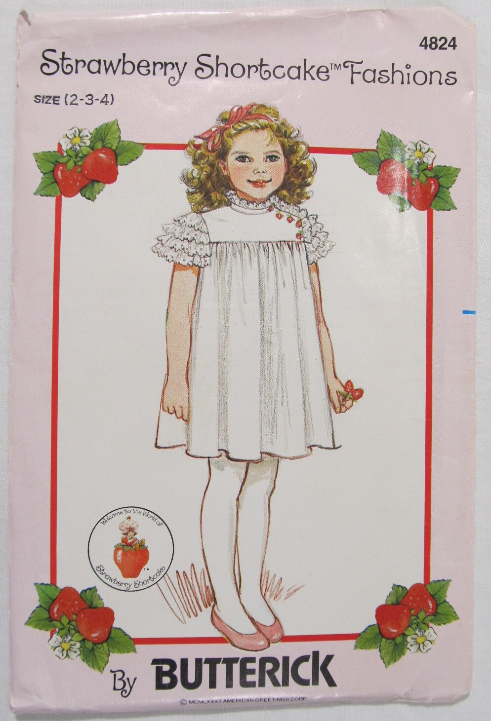BUTTERICK #4824 - GIRLS STRAWBERRY SHORTCAKE FASHIONS DRESS PATTERN ...